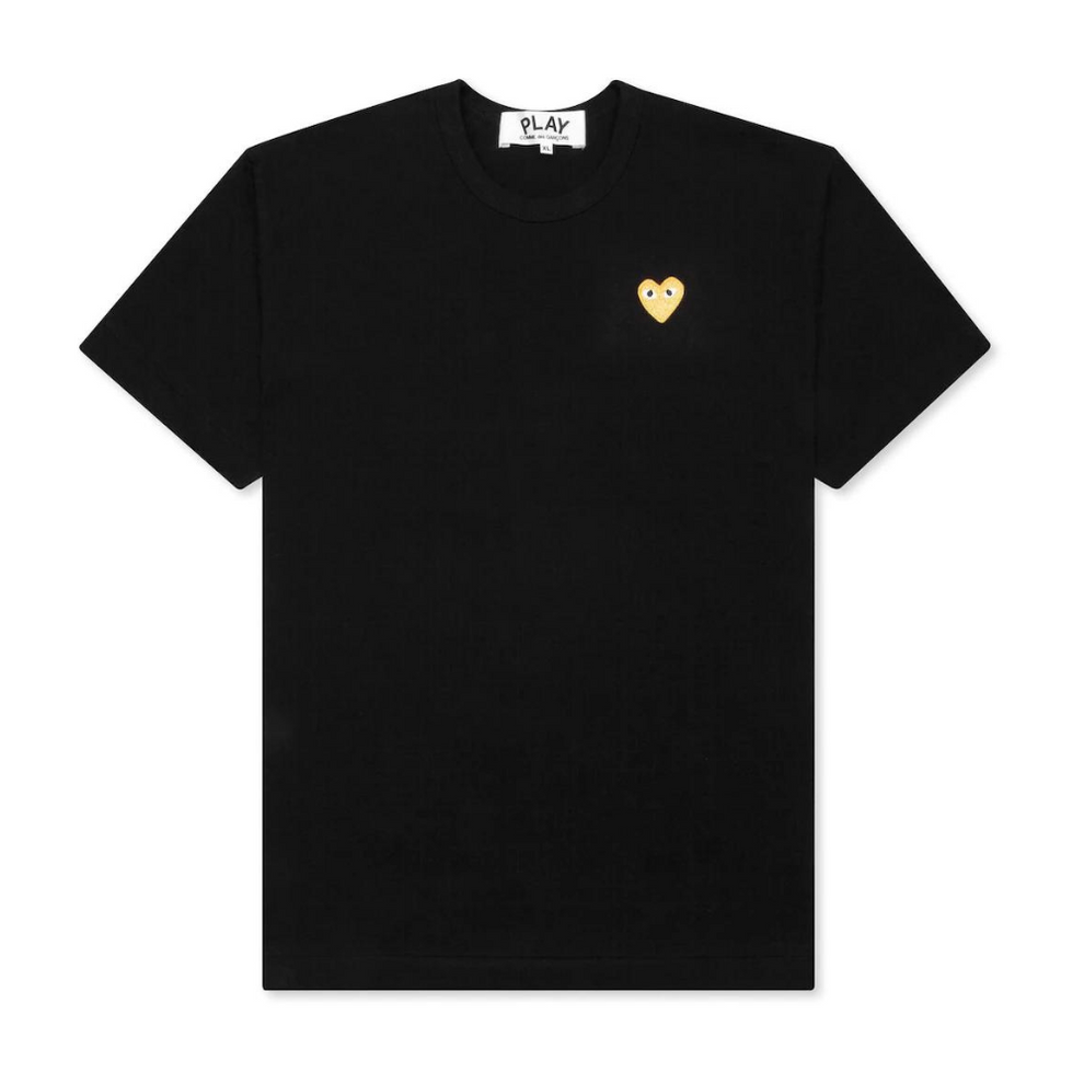 Polera CdG Play Gold Emblem Black – Reserved