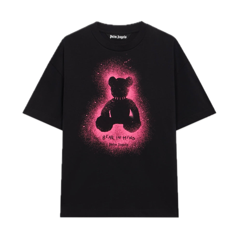 Polera Palm Angels Spray Bear Regular Black/Fuchsia – Reserved
